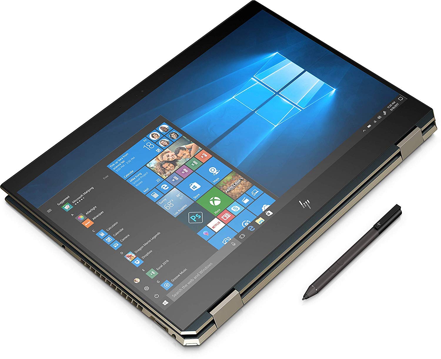 HP 2019 Spectre x360 15t Touch 4K IPS AMOLED GTX 1650 2-in-1 with 6 core 9th Gen Intel i7 9750H, 1TB SSD, 16GB, 3 Years McAfee Security Key,Windows 10 PRO Upgrade, Worldwide Warranty (Poseidon Blue)