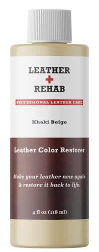 Leather Color Restorer - Khaki Beige - Repair & Restore Furniture, Couch, Car Seat, Shoes, Jacket and Boots - 4 oz.