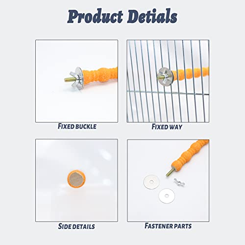 Litewoo Bird Perch Paw Beak Grinding Stick Grit Stand for Parrot Budgies Parakeet Cockatiels Conure Finch Random Color(9.84inch/25cm)