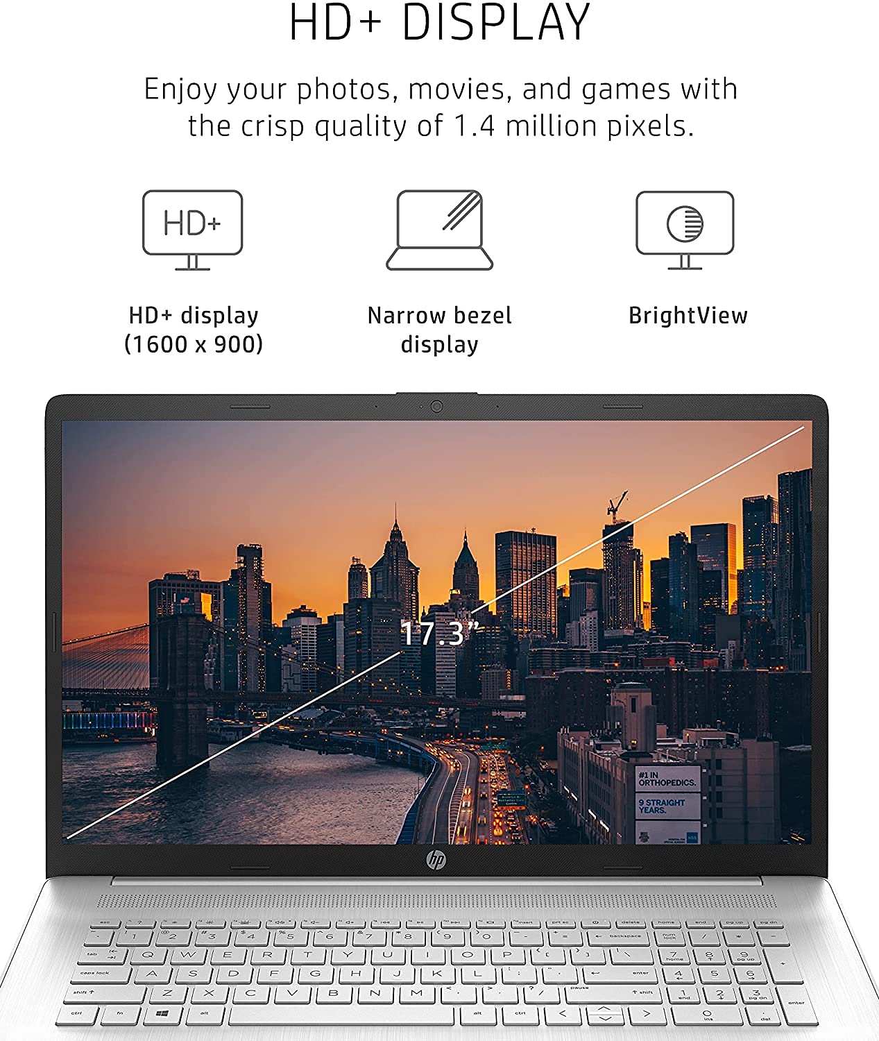 2022 HP High Performance Business Laptop - 17.3" HD+ LCD - AMD Athlon Silver 3050U - Radeon Graphics - 12GB DDR4 - 256GB SSD - USB-C - Fullsize Keyboard- Windows 10 Pro w/ 32GB USB