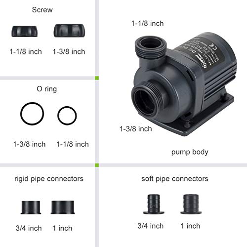 hygger 800GPH Quiet Submersible and External 24V Water Pump, with Controller (30%-100% Settings), Powerful Return Pump for Fish Tanks, Aquariums, Ponds, Fountains, Sump, Hydroponics (25W, 9.8ft)