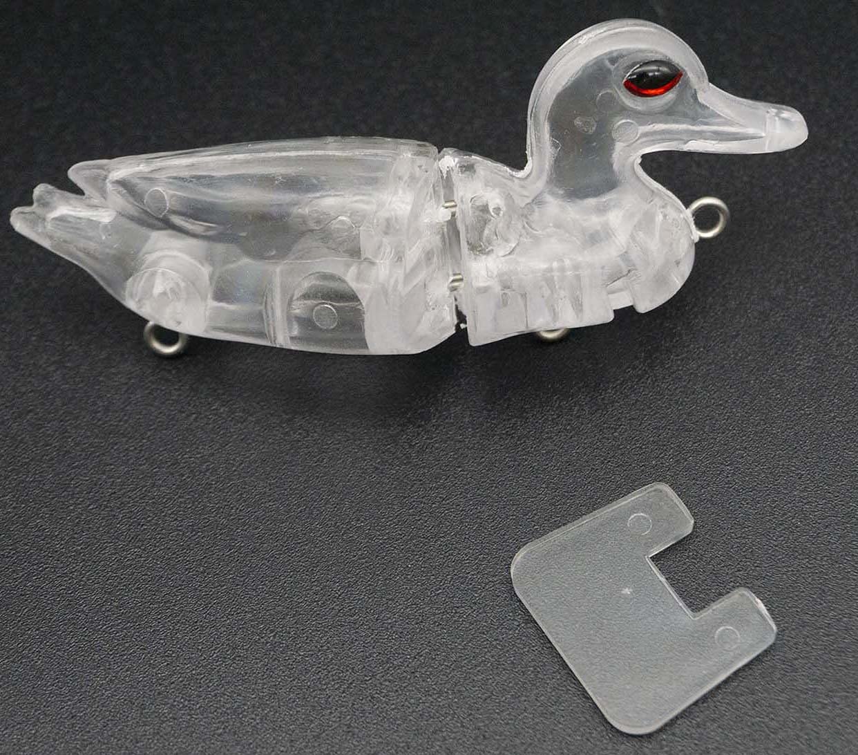 2Jointed Duck Bait 5PCS Blank Unpainted top Water Fishing Lures Topwater Swimbait Clear Hard Duck 8374# with Free Eye