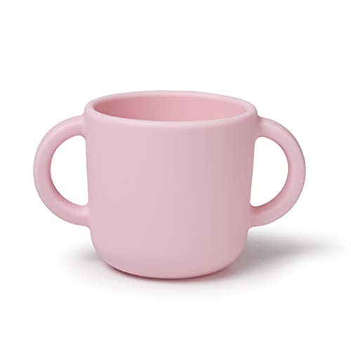 Silicone Training Cup for Infants, Toddler Learning Cup with Two Handles, Baby Open Cup 5oz, 6months+ (pink)