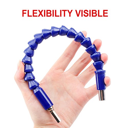 4 Pcs Flexible Drill Bit Extension, Screwdriver Soft Shafts, 11.6 inch, FineGood Universal Drill Connection - Black, Red, Blue, Orange