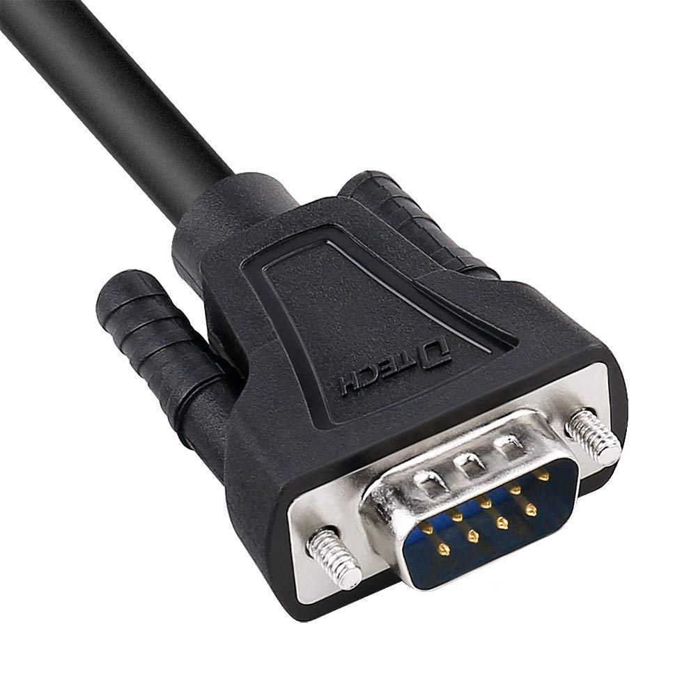 DTech DB9 9 Pin Serial Cable 6ft Male to Male RS232 Straight Through, Laptop