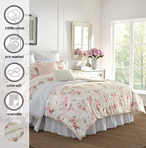 Laura Ashley Home - King Comforter Set, Luxury Bedding with Matching Shams, Stylish Home Decor for All Seasons (Wisteria Pink, King), Blush