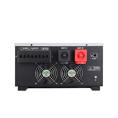 6000 Watts Hybrid Solar Inverter 48V DC to AC 120/240V Split Phase Output Built-in 100A MPPT Solar Charge Controller All-in-one Pure Sine Wave Inverter Charger Support Lead Acid Lithium Gel Battery