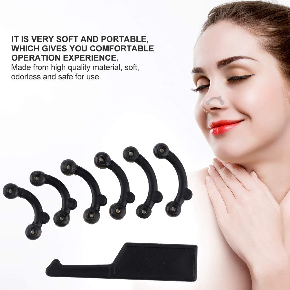 Voluxe 3 Pairs Invisible Nose Shaper Clip,Pain-Free Nose Up Lifting Device Beauty Enhancer Portable Soft For Women Men(Black)