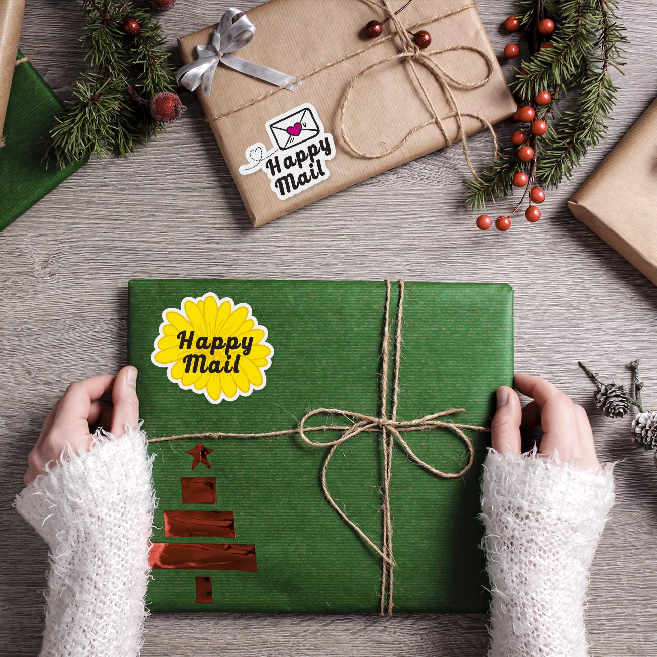 unp 1.5 Inch Happy Mail Stickers, Thank You Sticker, Small Shop Sticker, Small Business, Packaging Sticker, 500PCS