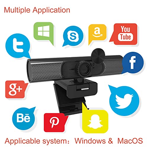 2K Webcam,Live Streaming Autofocus Dual Microphone Web Cam with Privacy Cover,110 Degree View Angle Web Camera for Video Calling, Recording, Conferencing, Gaming