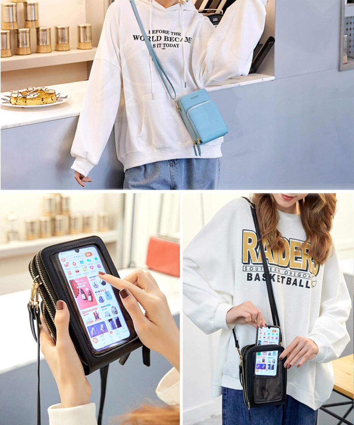Womens Touch Screen Crossbody Phone Bag, Small Shoulder Bag Cell Phone Wallet Purses and Handbags with Credit Card Slots