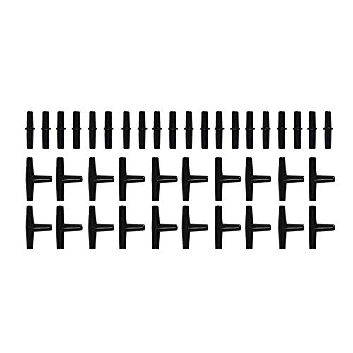 JIH 25 Feet Standard Airline Tubing Black with Connectors,Check Valves and Control Valves for Aquariums,Terrariums, and Hydroponics