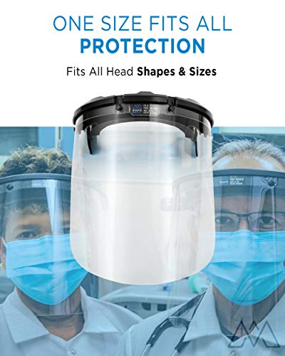 Medspec Protect Face Shield (Model FS-2.0) | Reusable Shields for Medical, Dental, & Essential Workers | Fogless & Adjustable Medical Face Guard with Quick-Release Lens System | Made in The USA