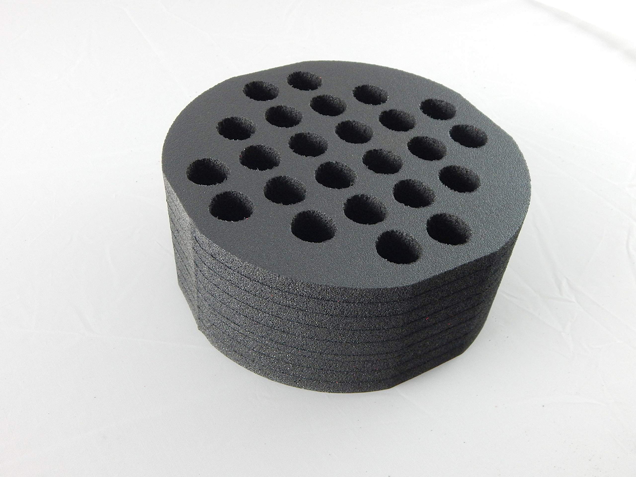 Polar Whale 2 Test Tube Racks Black Foam Round Shaped Holder Storage Organizer Stand Transport Holds 24 Tubes Fits up to 20mm Diameter
