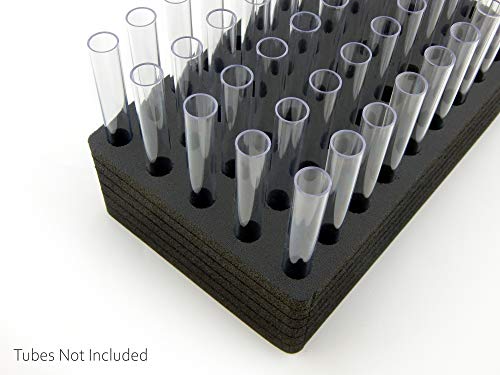 Polar Whale Test Tube Rack Black Foam Storage Rack Organizer Stand Transport Holds 50 Tubes Each Fits up to 12mm Diameter Tubes