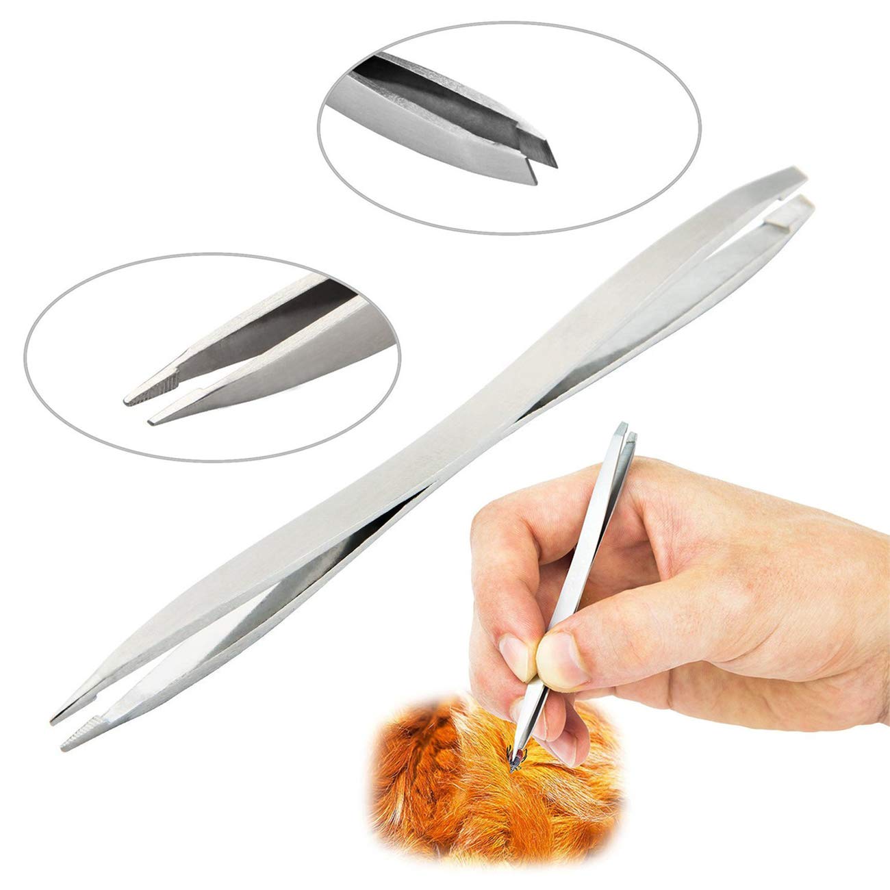 Acronde 3 Pack Tick Remover Tool Set Stainless Steel Tick Remover Kit for Cats and Dogs