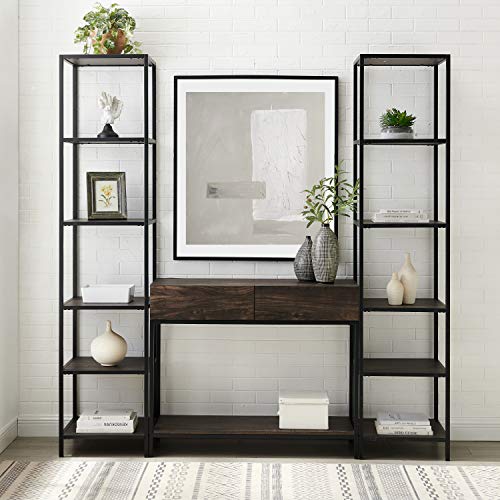 Crosley Furniture KF13053BR Jacobsen 3-Piece Entertainment Set, Brown Ash/Matte Black