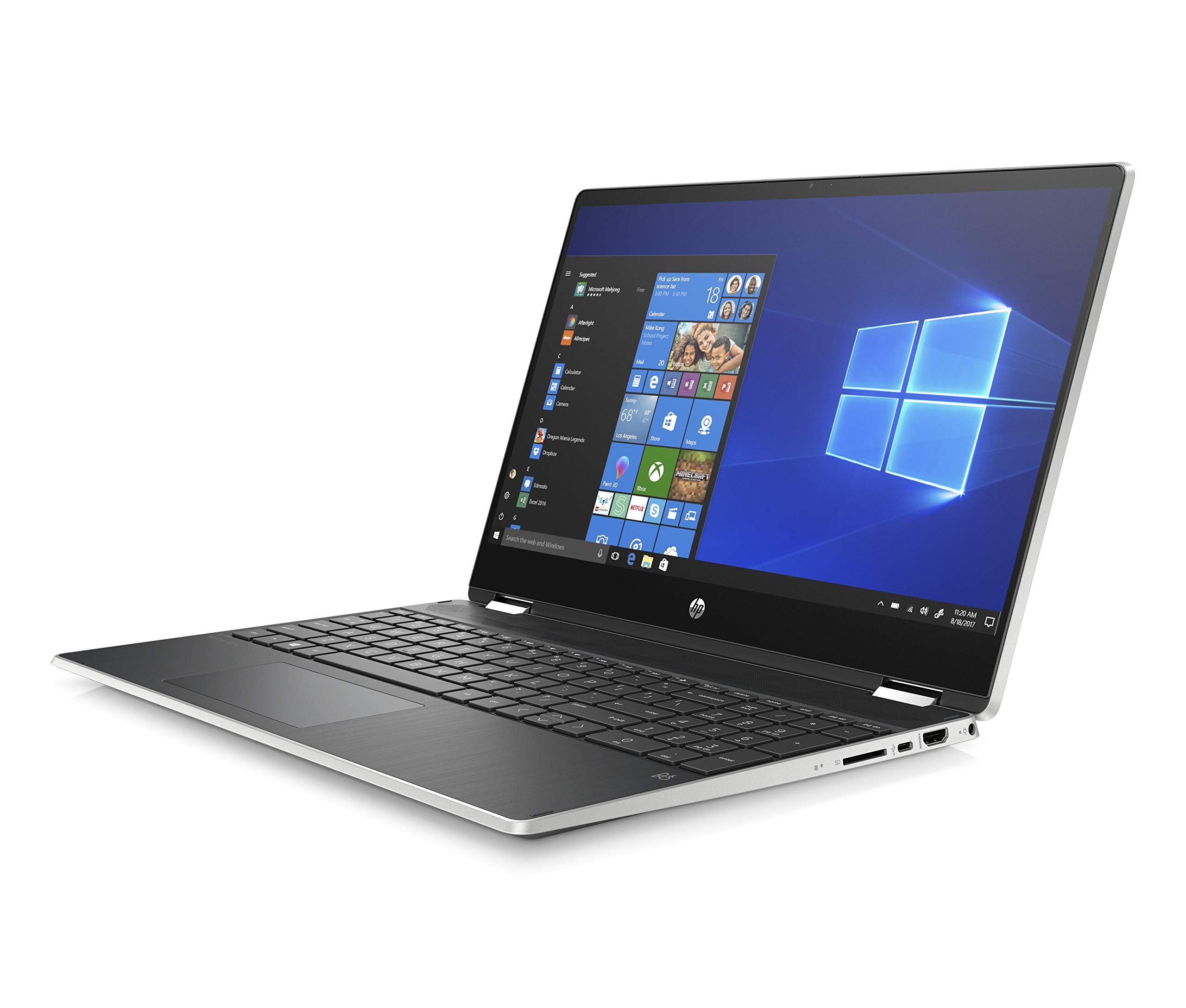 HP Pavilion X360 Convertible 15.6" HD WLED-Backlite Touch Screen 2 in 1 Laptop Intel i5-8265U up to 3.9GHz, 8G DDR4, 1TB HDD + 128G SSD, Window 10 Home, Intel UHD Graphic 620, B&O Play, HD Webcam