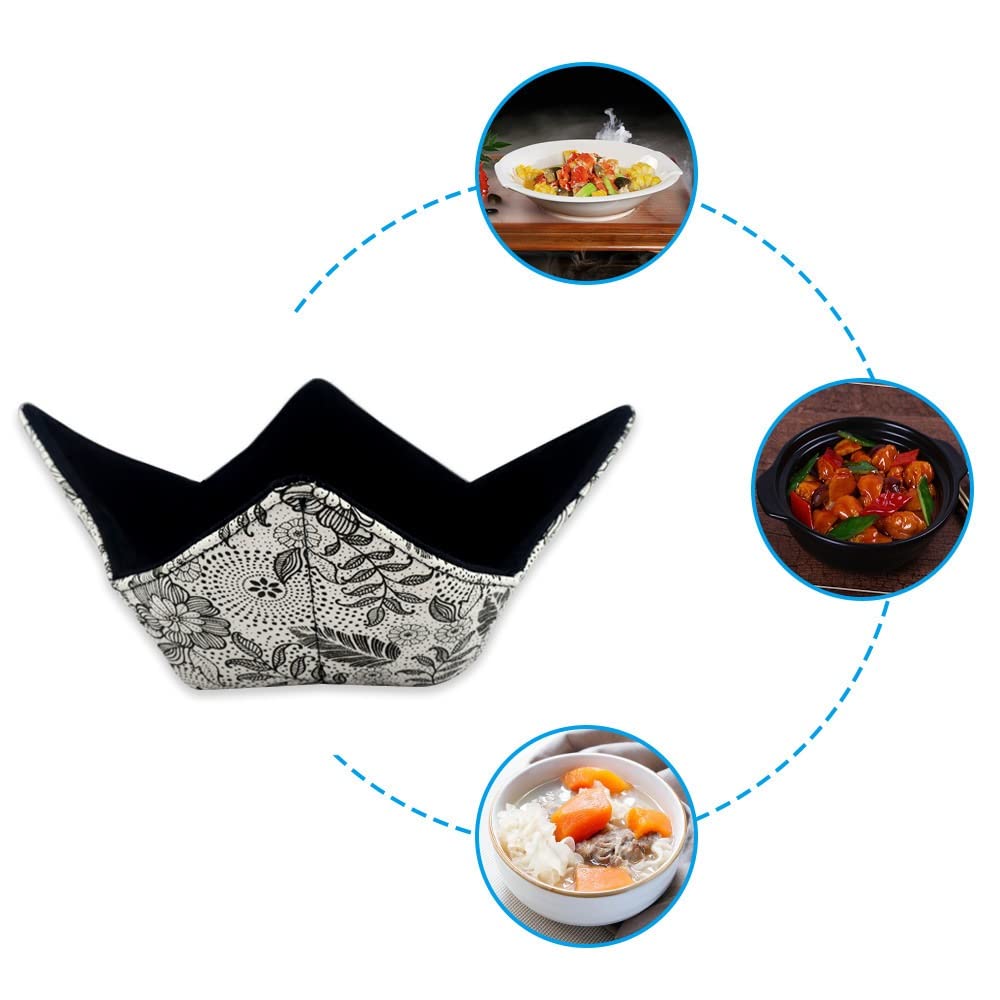 4Pcs Microwave Bowl Cozy Huggers for Food, Safe Dish Holder Heat Resistant Food Warmer Set for Hot and Cold Bowls (Color : Gray)
