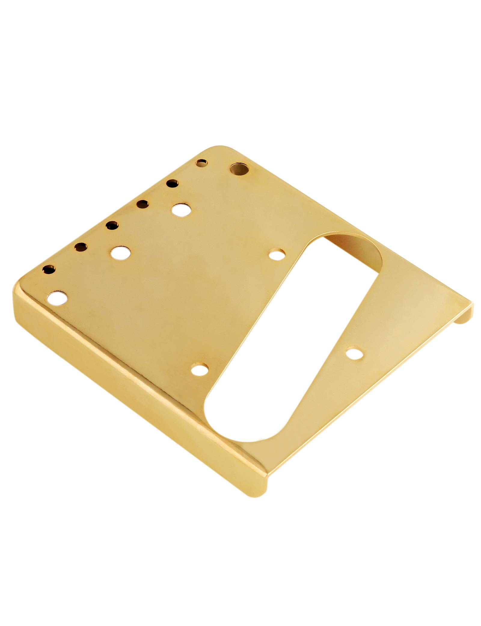 Bogart Guitar Bridge Tailpiece 3 Pcs Zinc Saddles Bridge for Vintage Tele Telecaster Style Electric Guitar Parts Top or Bottom Load Ashtray Style Gold.