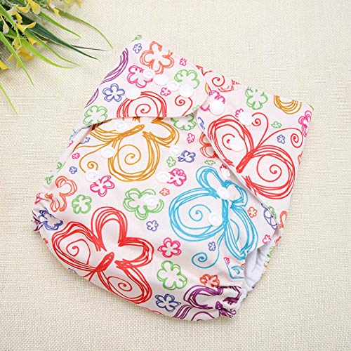 Baby Cloth Diapers, Reusable Infant Swim Diaper Washable Cloth Hook Loop Operating Size Adjustable for Baby Girls and Boys (BL001)