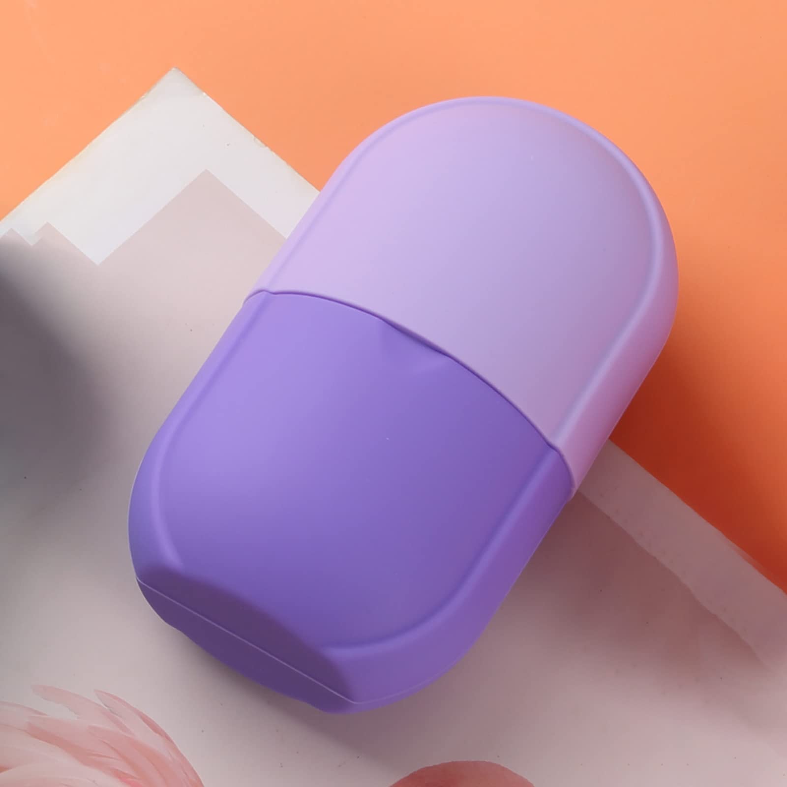 Ice Roller Mold-Ice Roller for Face and Eye,Beauty Cube Brighten Skin &Enhance Natural Glow &Remove Fine Lines,Facial Beauty Ice Roller Skin Care Tools (Oval, purple)