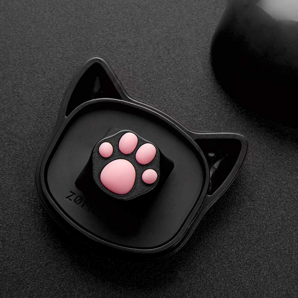 SYA ZOMOPLUS Cute Cat Paw Keycap,Squishy Cat Toes Custom Keycap-1pc Keycap for Mechanical Keyboard,Suitable for Cherry MXGateron Switches-ESC Key Keycap (Black Pink)