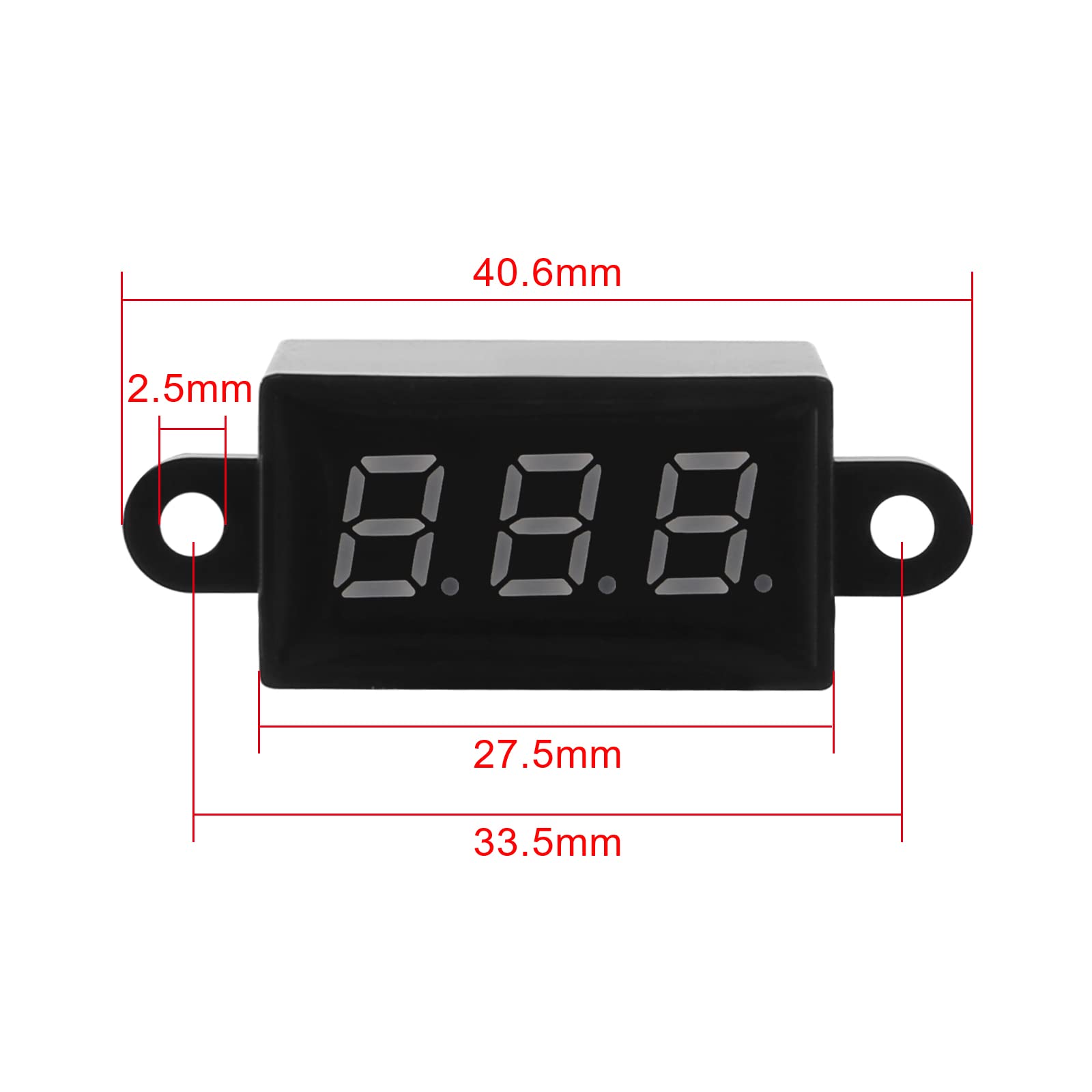 4pcs Mini Digital DC Voltmeter 0.28 Inch Two-Wire DC 3.0V-30V Digital Voltmeter Waterproof Dustproof and Drop Resistant Voltmeter Display Voltage Tester Meter (Red)