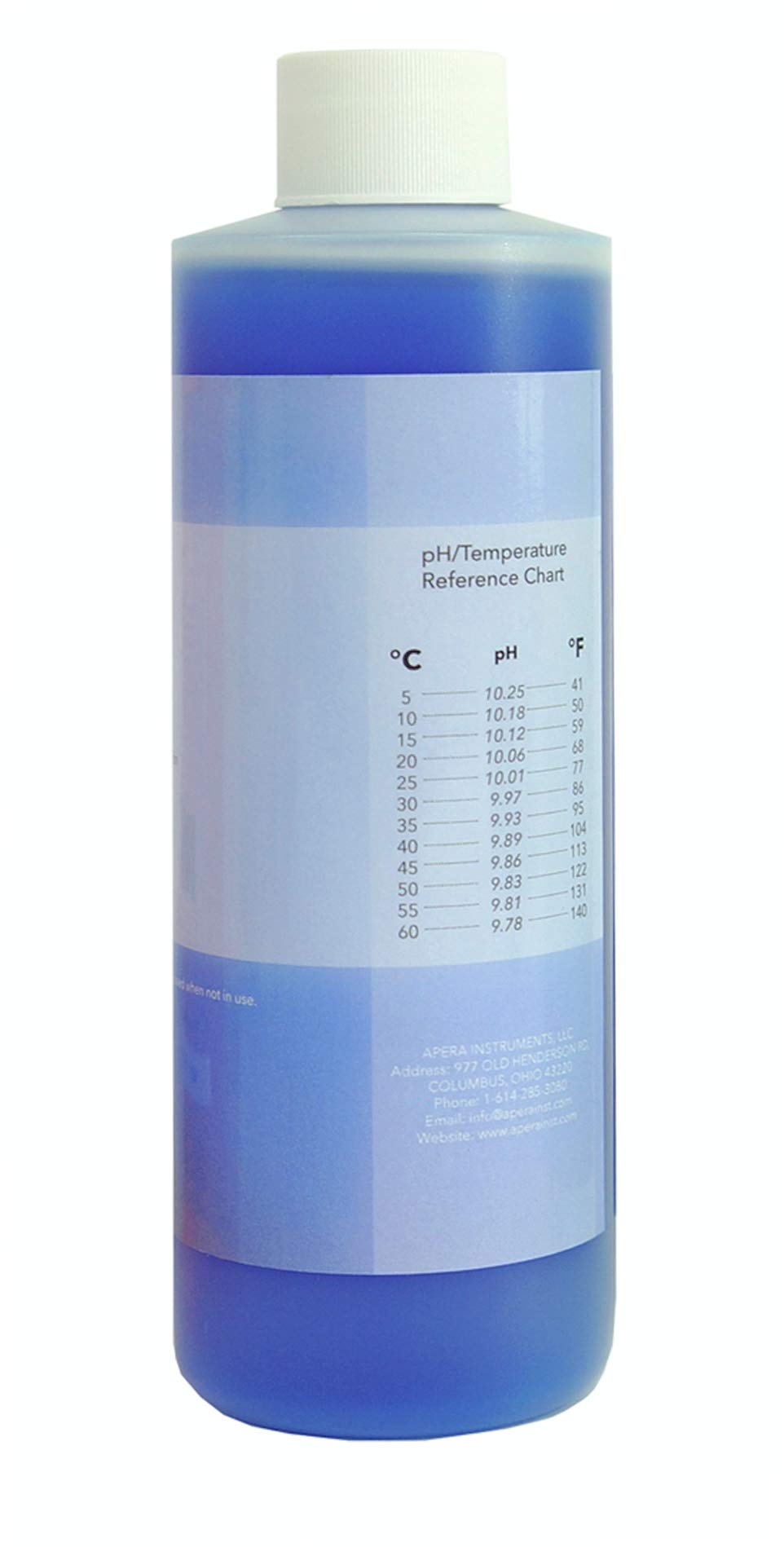 Apera Instruments, LLC-AI1103 Apera Intruments,LLC pH 10.01 Standard Buffer Solution for pH Calibration, 16 oz. Bottle, NIST Traceable, Blue