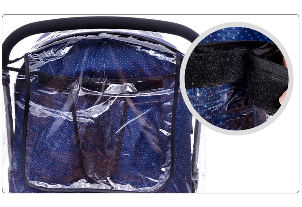 Clear Stroller Rain Cover Travel Weather Shield Breathable Windproof Waterproof Baby Pram Stroller Rain Cover Canopy Protect from Rain Wind Sun Dust Snow Universal Baby Stroller Accessories