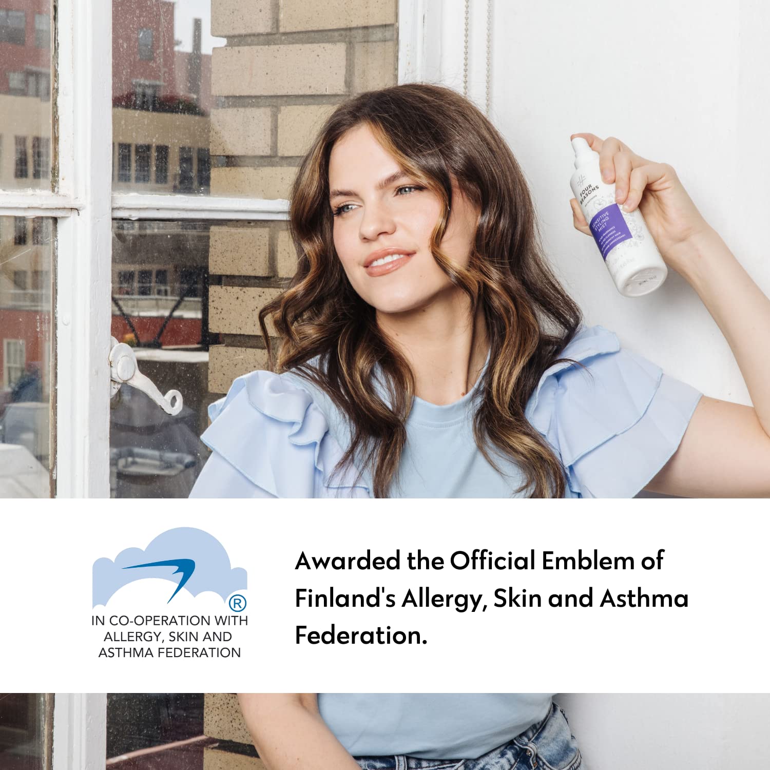 No nothing Very Sensitive Styling Mist - Fragrance Free Blow-Dry Styling Spray With Frizz Control, Non-Aerosol, Unscented, Anti-Humidity 100% Vegan - 8.5 fl oz