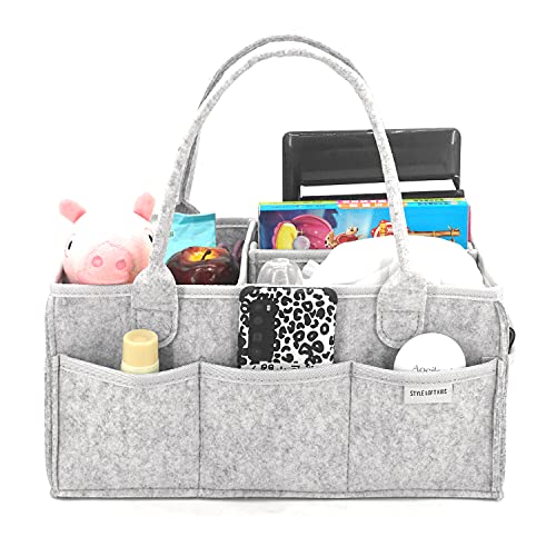 Baby Diaper Caddy Organizer - Diaper Holder for Change Table - Large Organizers - Car Organizer - Storage Basket with Handle for Dresser - Nursery Changing Baskets - Diaper Caddy for Car (Bundle)