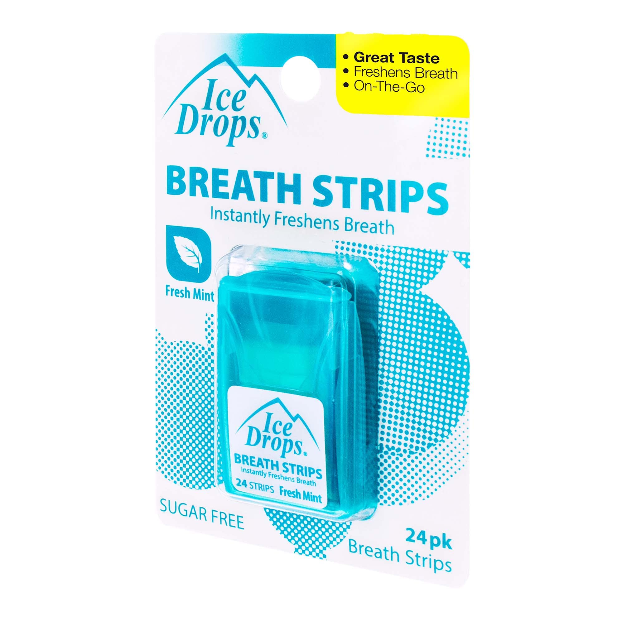 Ice Drops® | 24 Individual Packs of Sugar-Free Breath Strips for Instant Fresh Breath | Each Pack has 24 Fresh Mint Flavored Strips (576 Total Strips)