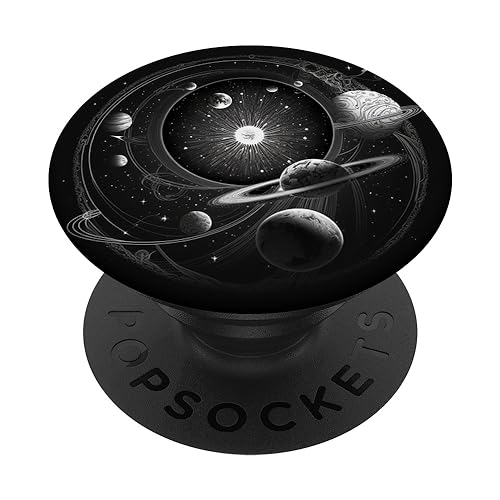 Aesthetic dark cute hippie moon black pagan Illuminati PopSockets Standard PopGrip