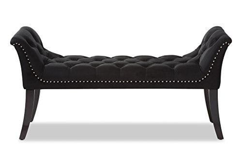 Baxton Studio Herblay Bench, Black