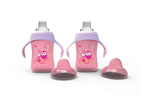 Avima Baby 10 oz Soft Spout Sippy Cups, Pink (Set of 2)