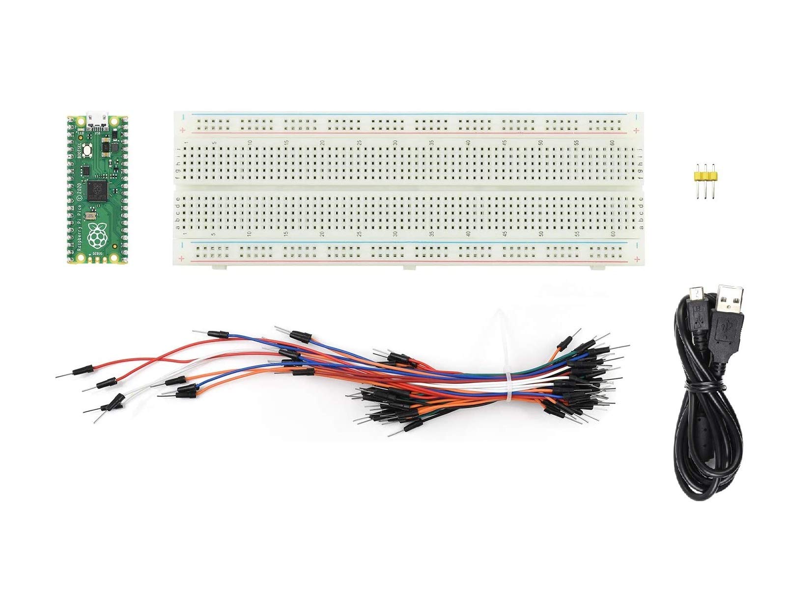 waveshare Raspberry Pi Pico Microcontroller Board Starter kit,Based on RP2040 Chip, Dual-core Arm Cortex M0+ Processor,Flexible Clock Running up to 133 MHz,Low-Cost, High-Performance
