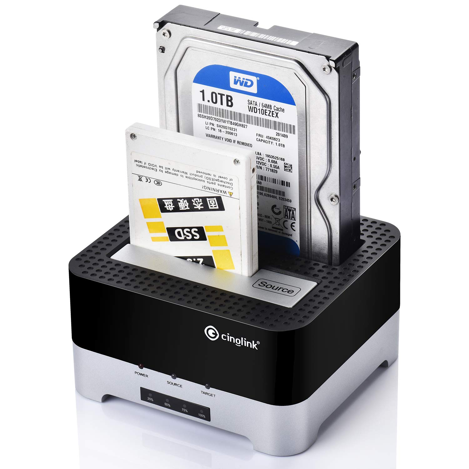 Clone Dock HDD duplicator Disk Drive Hard Reader SATA Hard Drive Docking Station USB 3.0 SSD HDD Docking Station Dual Bay for 2.5 or 3.5inch HDD with Hard Drive Duplicator/Cloner 12 TB (Docking)
