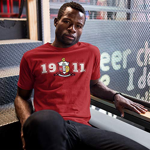 BBGreek Kappa Alpha Psi Fraternity Paraphernalia - 1911 Crest - Official Vendor - Crew Neck Shirt - Cardinal X-Large