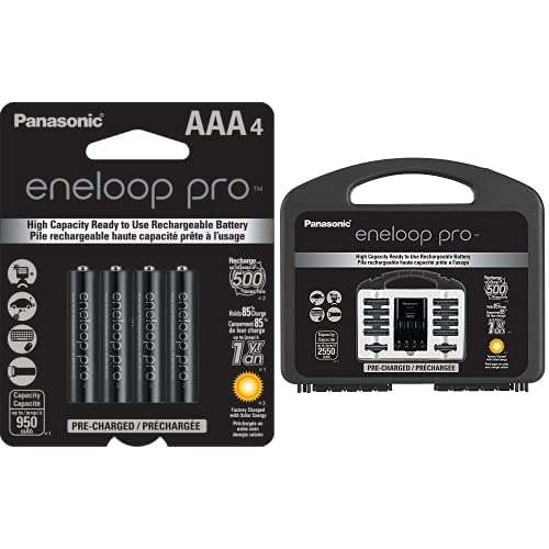 Panasonic eneloop pro Power Pack with Advanced Charger, Plastic Case, 8AA and 2AAA Batteries