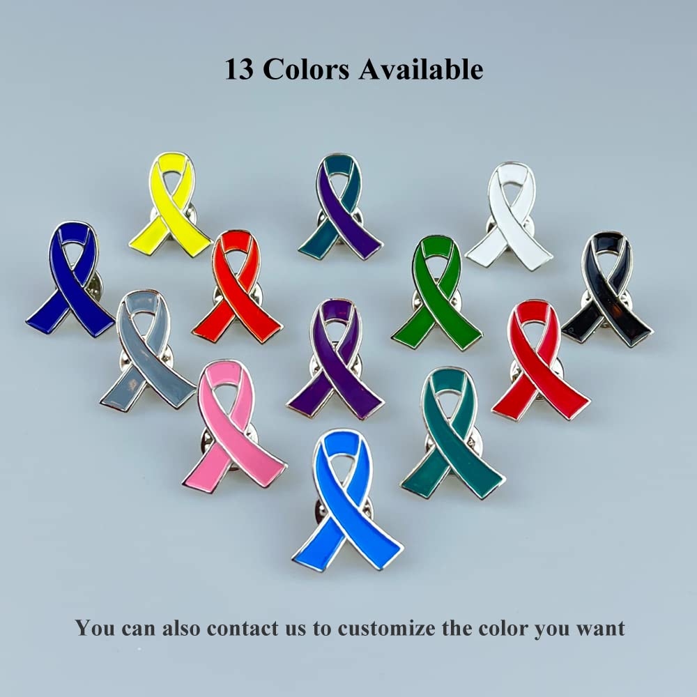 25pcs Teal Ribbon Awareness Lapel Pins Cervical Ovarian Cancer Awareness Products