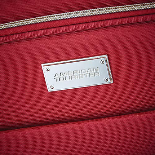 American Tourister Belle Voyage Softside Luggage with Spinner Wheels, red, Checked-Medium 25-Inch