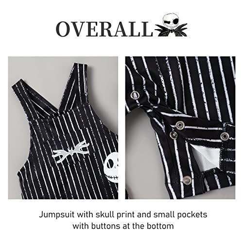 Crazyme Baby Boy Girl Clothes 2PCs Outfit Set Nightmare Before Bedtime Skull Christmas Clothing Set (Boy Black, 3-6 Months