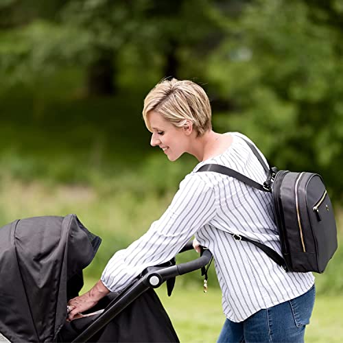 IDAHO JONES Small Diaper Bag, Mini Diaper Backpack - Spacious and Sleek - Stroller Straps and Changing Mat Included - Claremont