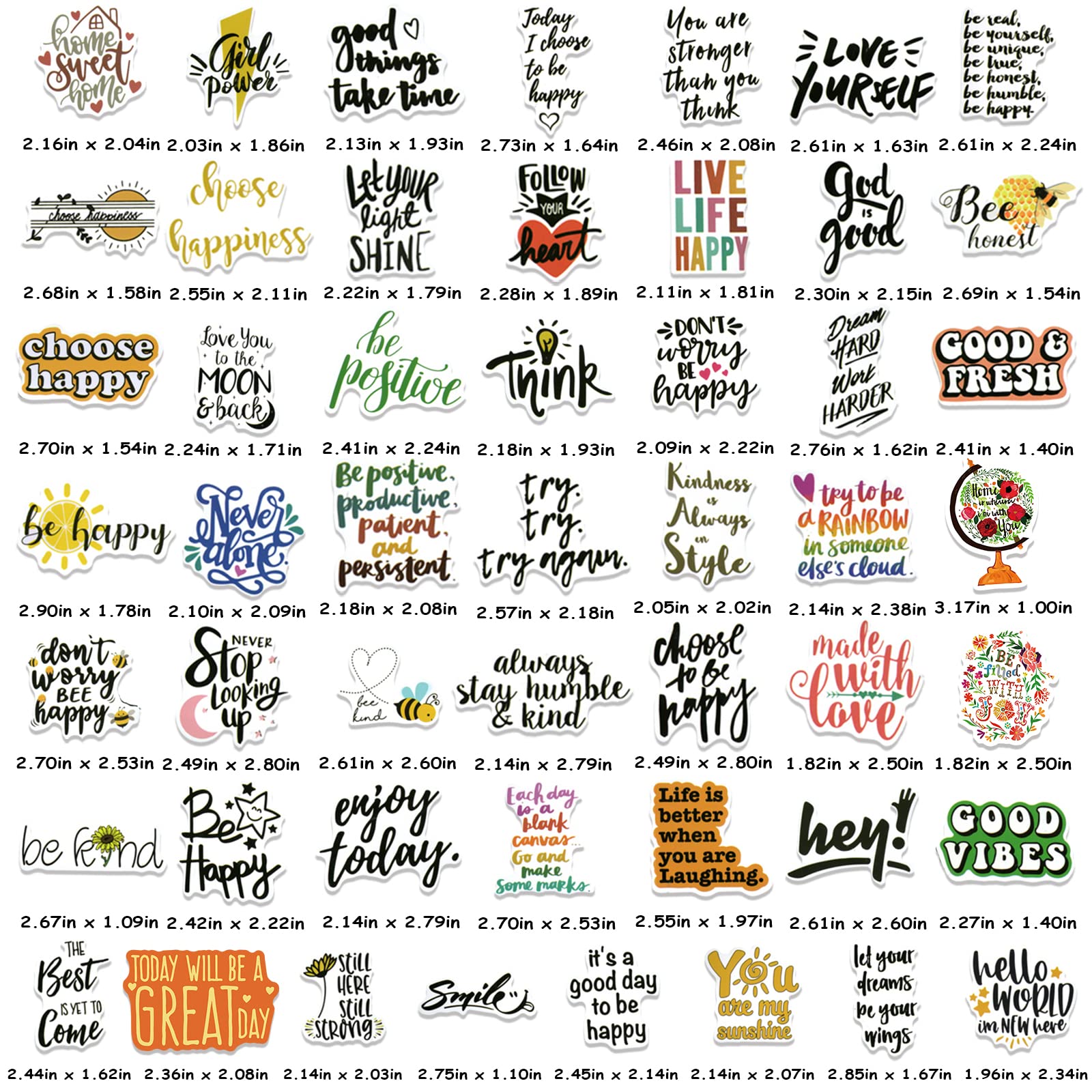 200Pcs Motivational Stickers, Inspirational Quote Stickers for Adults Students Teachers Employees, Vinyl Cute Stickers for Water Bottles Laptop Scrapbook