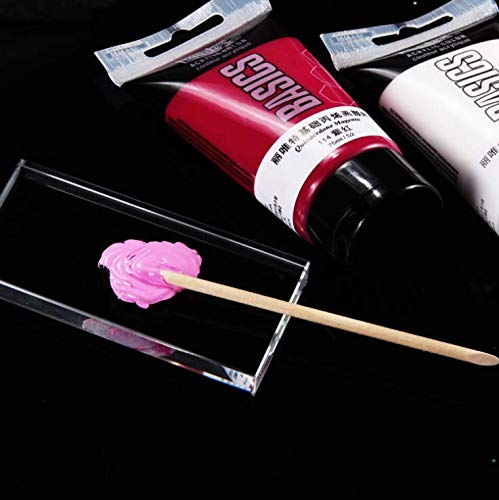 Pro Nail Art Painting Color Toning Glass Board Makeup Palette Eyelash Extension Adhesive Glue Pallet Glass Palette Stand(2 x 4 Inch )