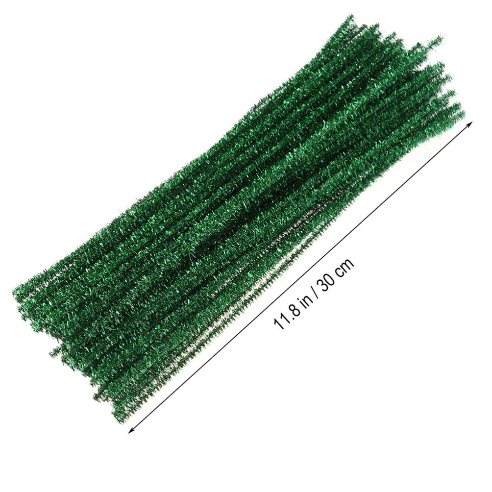 200pcs Glitter Cleaners Cleaners Chenille Stem Christmas Glitter Cleaners for DIY Art Craft Christmas Decoration (Blue)