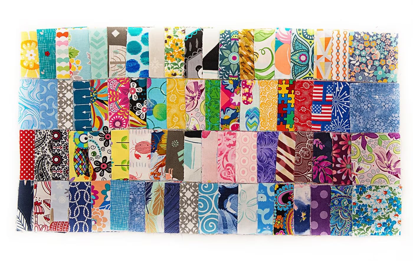 200PCS Assorted pre Cut Charm Pack 2.5" Squares 100% Cotton Fabric Quilt Scraps