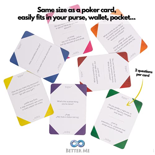 TOPIX - 424 Conversation Starters, Family Dinner Conversation Cards & Date Night Ice Breaker Topics. Uncommon Questions Stimulate Reflection for Married Couple or Old Friends, Recall Our Best Moments