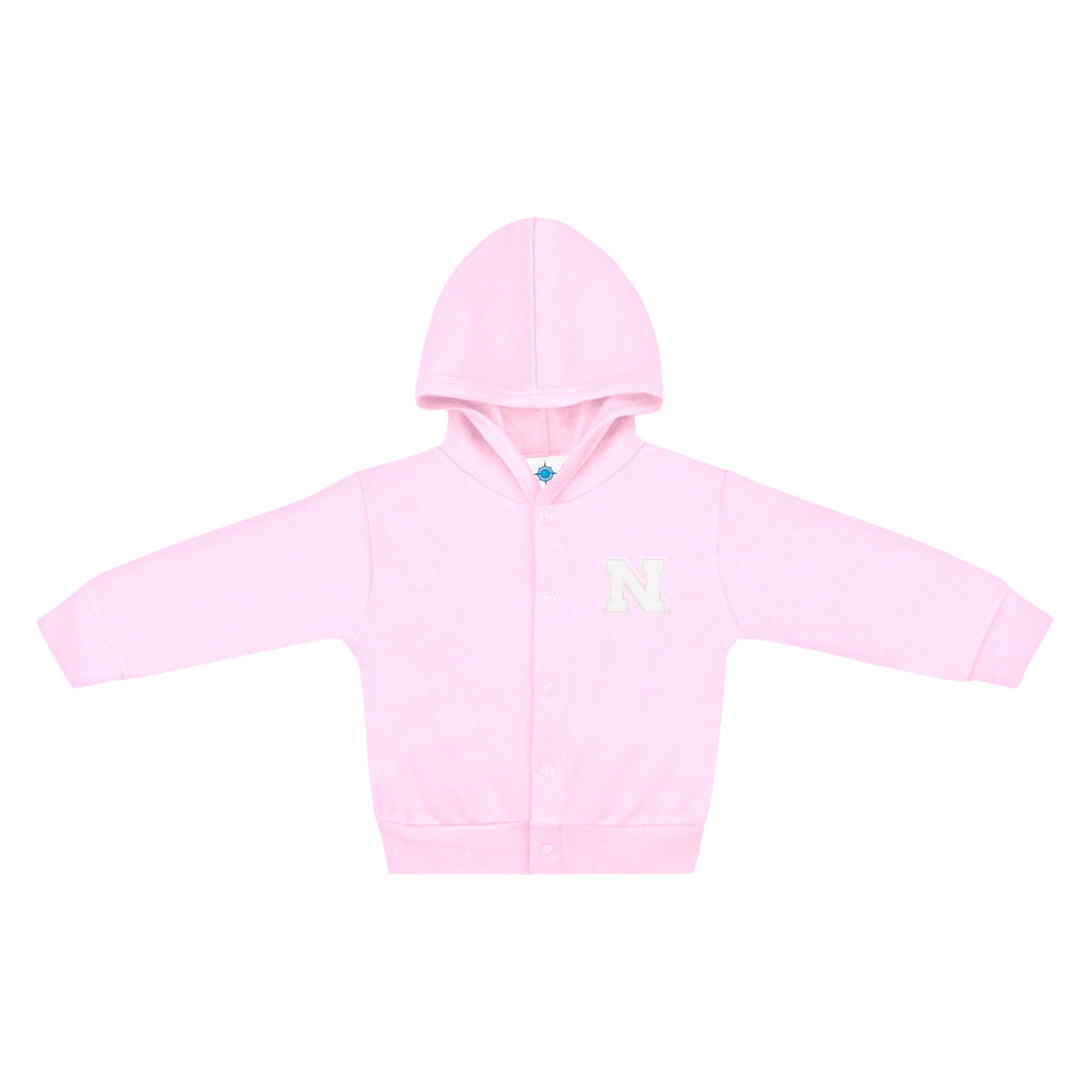 Creative Knitwear College Baby NCAA Officially Licensed Snap Hooded Jacket - Nebraska Cornhuskers Logo - Pink - 3T